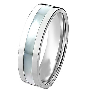 LaRaso & Co His Hers Wedding Set White Opal Bridal Engagement Ring Set Matching Titanium Sterling Silver Bands 10/7