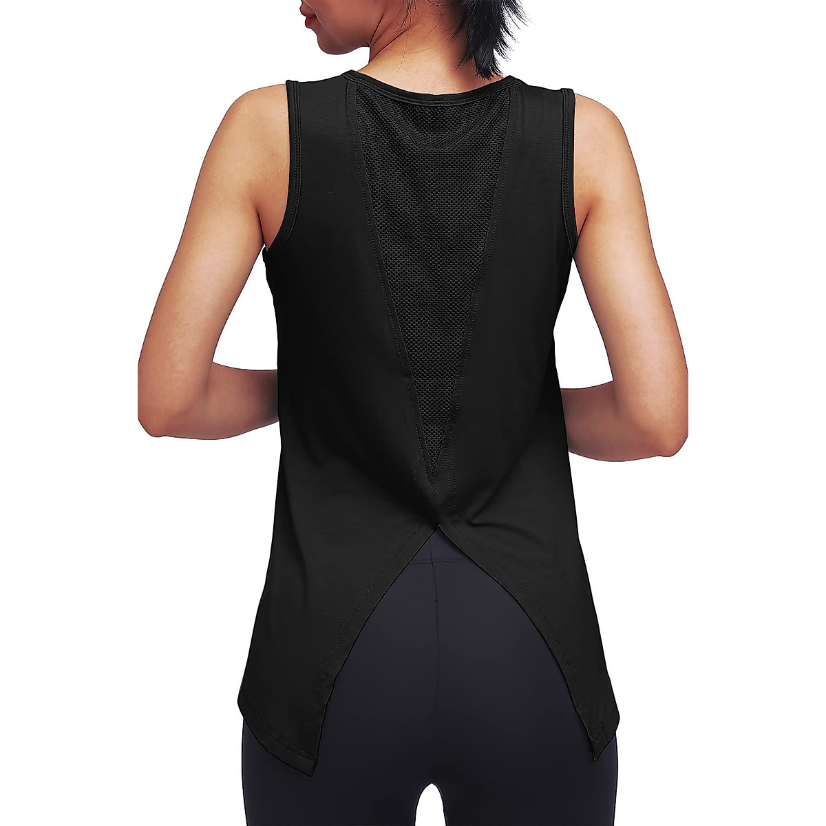 Mippo Womens Workout Tops Yoga Running Tank Tops Tennis Exercise Tops for Women Muslce Tank Sleeveless Summer Workout Shirts Running tops Clothes for Women Black M