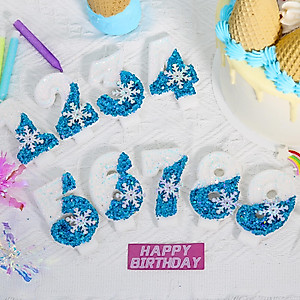 Frozen Themed Birthday Candles, 3rd Birthday Candle for Party Supplies, Winter Birthday Party Supplies, 2.76 inch Number 3 Cake Topper Decoration (Number 3)