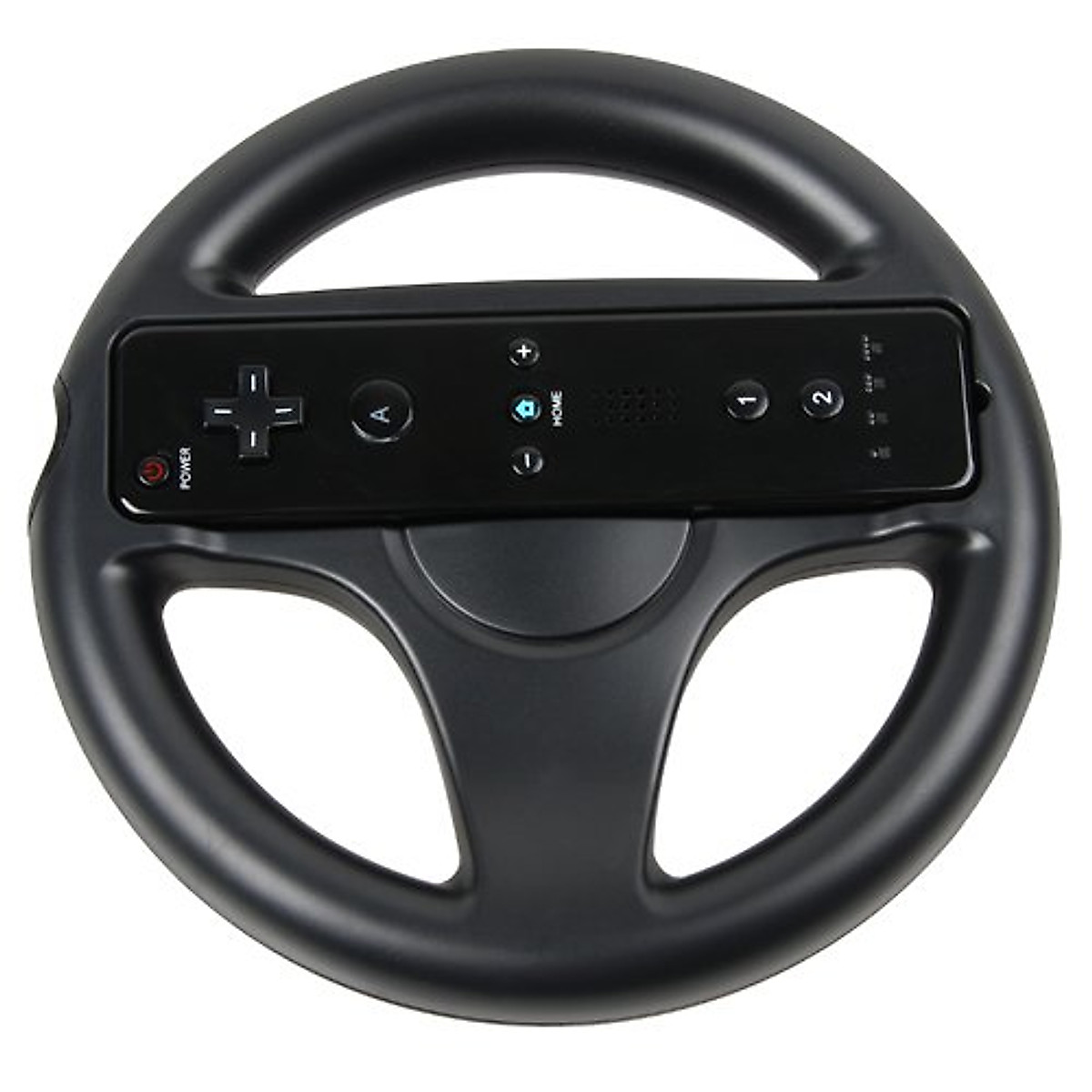 OSTENT Kart Racing Games Steering Wheel for Nintendo Wii Remote Controller Super Mario Game Color Black