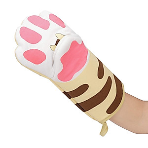 Oven Mitts Kitten Cat Paw Design Heat Resistant Oven Gloves Thick Cotton Lining Cooking Baking Potholder Gloves Microwave Gloves BBQ Grilling Kitchen Tool Home Decor (Cat Paw)