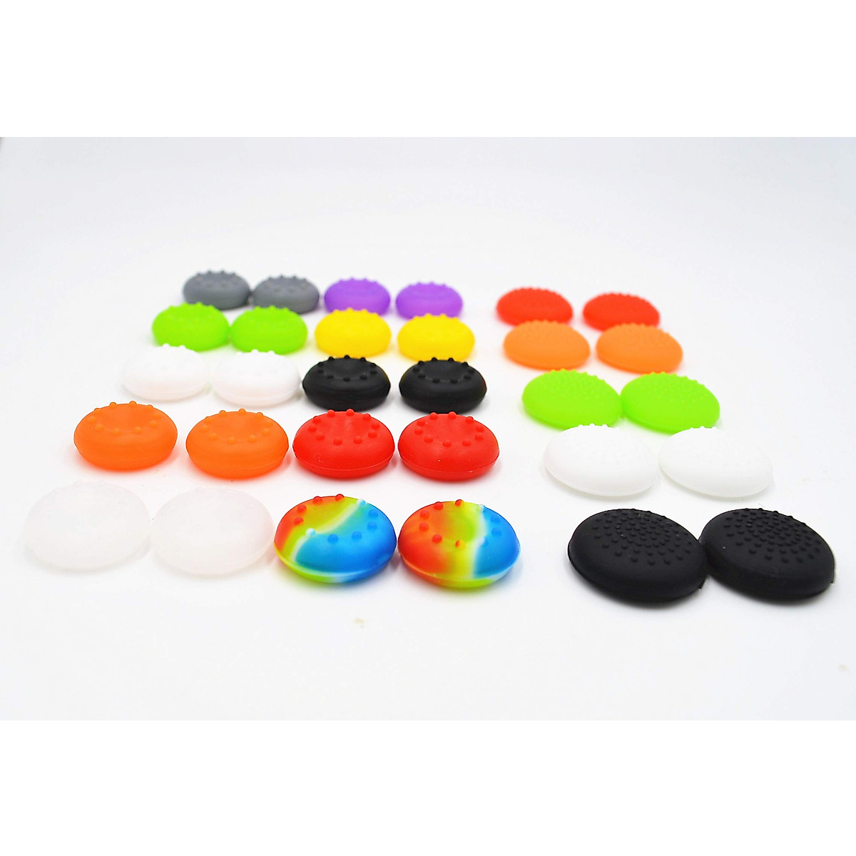 30PCS Joystick Thumb Stick Grips Cap Gamepad Replacement Parts Colorful Rubber Cover Compatibled For PS3 / PS4 / Xbox 360 / Xbox One Analog Controllers