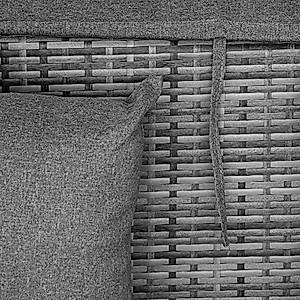 Outsunny Outdoor Daybed with Retractable Canopy 4 Pieces Wicker Rattan Sectional Sofa Set Patio Furniture with Washable Cushions for Lawn, Garden, Backyard, Poolside, Grey