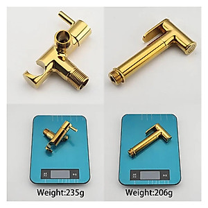 ZCERA Bidet Faucet Brass Portable Bidet Sprayer Shower Set Toilet Faucet Single Cold Water Bathroom Shower Head, Gold