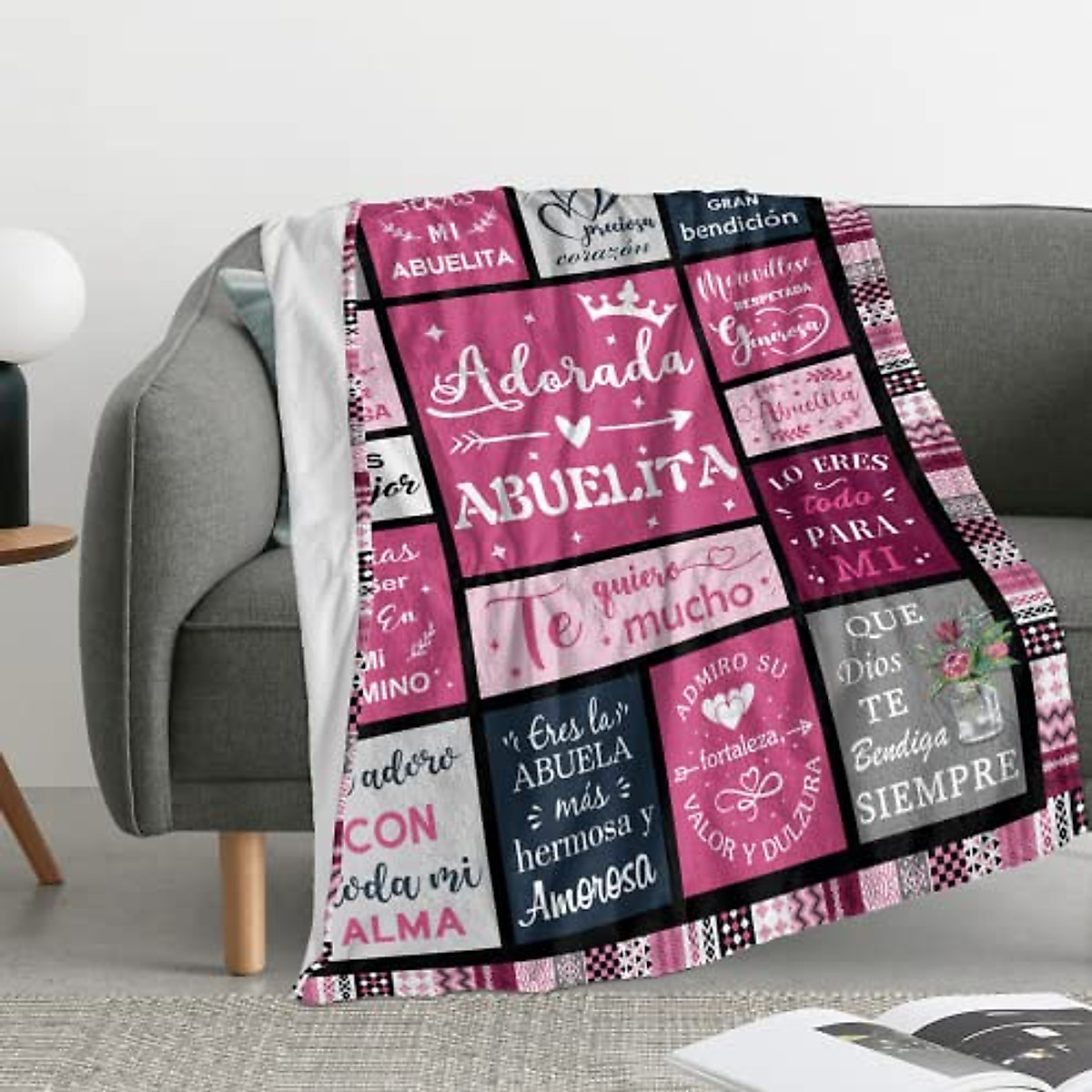 Solzien Abuela Gifts Blankets 50" X 60", Abuelita Gifts, Regalos para Abuela, Thoughtful Gifts for Grandma from Granddaughter, Grandmother Gift, Best Grandma Gifts for Birthday, Gifts for Grandmother