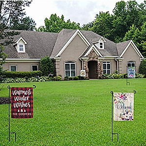 Garden Flag Holder Stand 6 Pack Garden Flag Pole for 13.5" Width 12 x 18 Inches Flags with Anti-Wind Clip for Outdoor Garden Yard Lawn