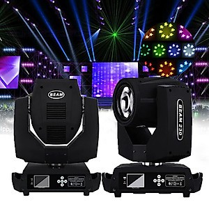 Samger 2 Pack 230W 7R Moving Head Light 8 Prism Full Motion Stage Light 14 Colors 17 GOBO Patterns Two-Way Rotation Supporting DMX512 Moving Head Spotlight DJ Light for Wedding Disco Club Music Party