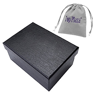 Top Plaza Men's Women's Reiki Healing Energy Natural Tiger Eye Stone Hematite Therapy Beads Macrame Adjustable Braided Link Bracelet(Set Of 3)