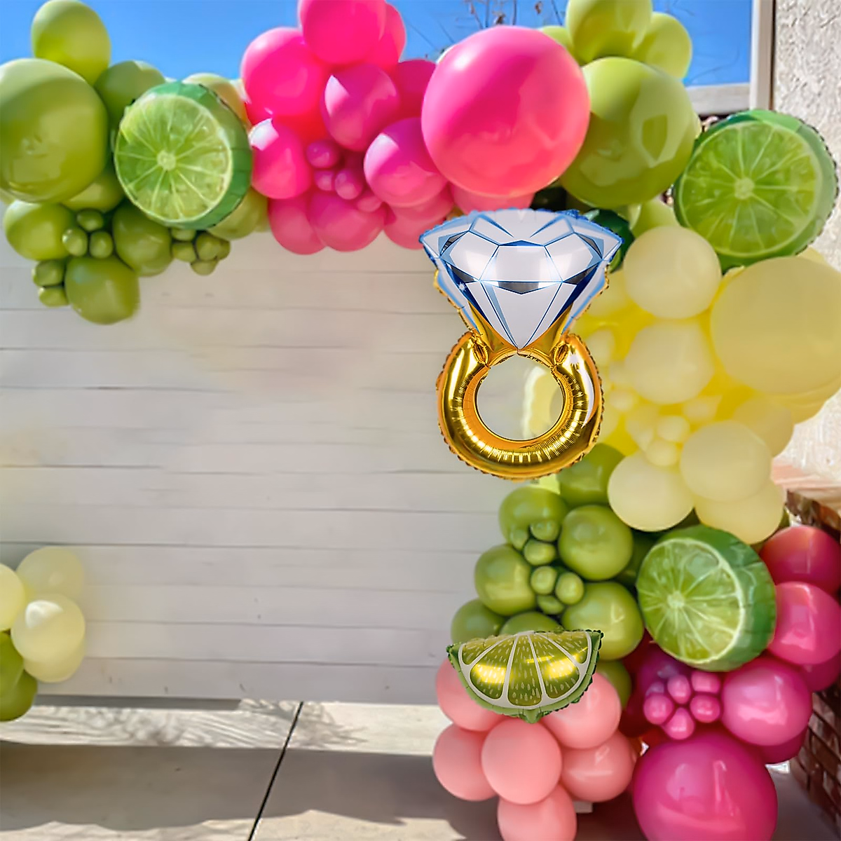 Generic Bachelorette Party Decorations, 18"" 10"" 5"" Bachelorette Balloon Arch with Lemon Ring Balloons for Bridal Shower Girls Birtdhay Mexican Fiesta Bachelorette Party Decorations