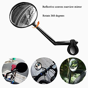 2 PCS Bike Mirror,Bike Mirror 360° Rotatable,Bike Rear Mirror for Adult Bikes Retro Bicycle Accessories,Bike Mirrors for Mtb/Kids/Ebike