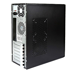 GETTTECH Mid Tower Computer ATX Case with 500W Power Supply Unit, 2 USB Ports, Complete Desktop PC Project Build Economic Kit, 7 Expansion Slots, mATX FCC/ROHS/CE/NOM Certified Black GG-1801