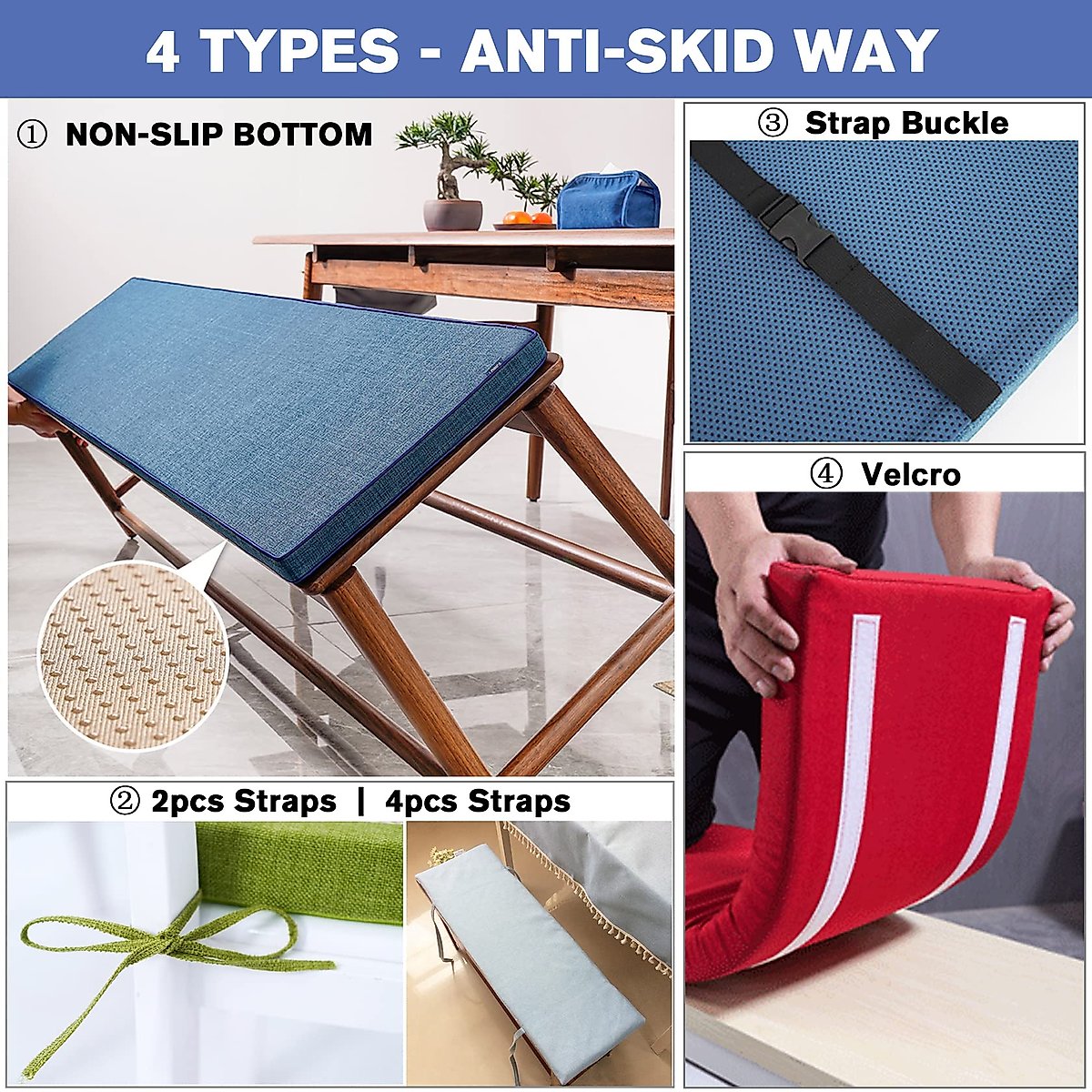 SXROMDA Customize Bench Cushion, Furniture Cushion, High Density Memory Foam, Linen Washable, Non-Slip Bench Pad for Shoe Bench Rack, Window, Piano, Dining (Custom Size, Dark Coffee)