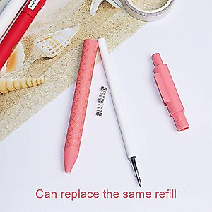 Cute Refillable Ballpoint Pens Black Ink for Journaling Writing Quick Dry Gel Ink Pens 0.5mm Assorted Patterns for Girls Women (Koi 5 PCS)