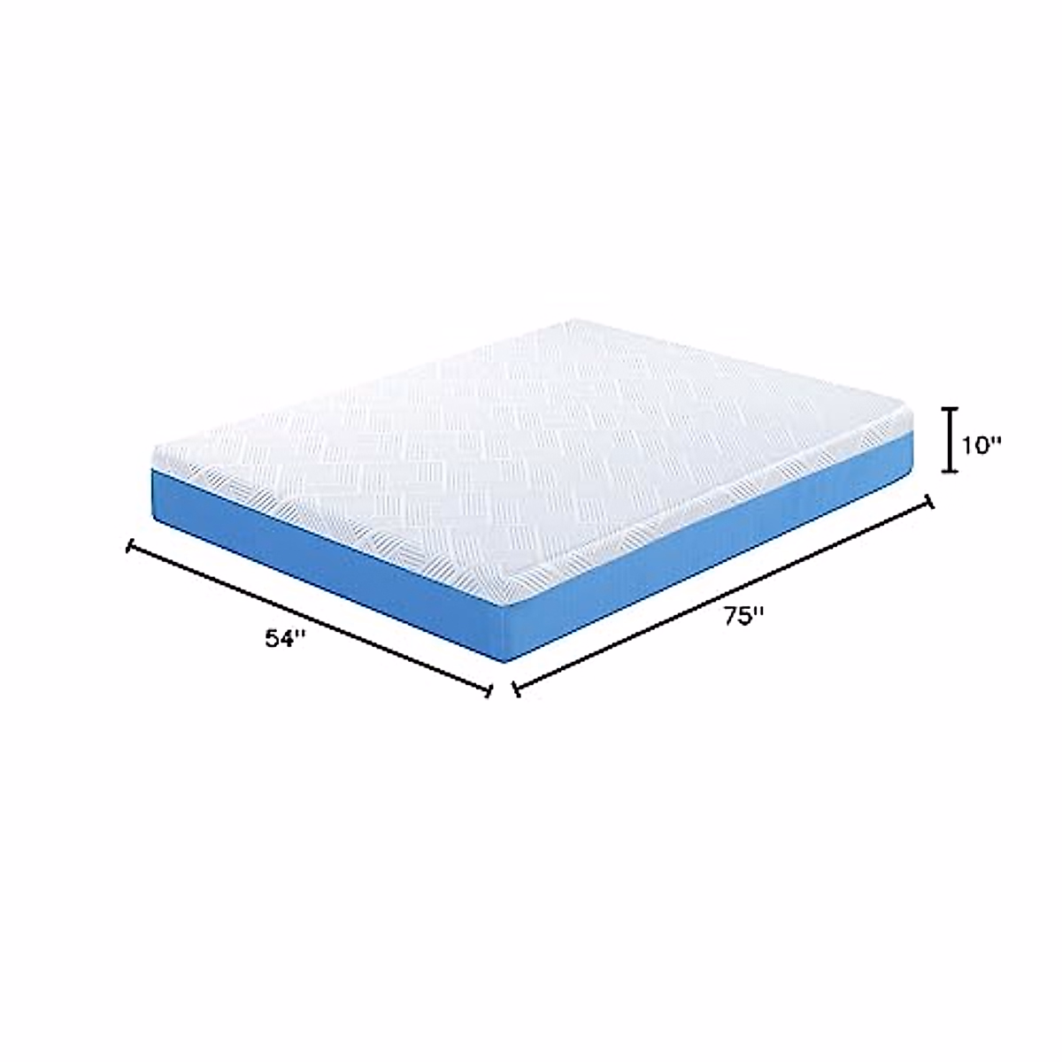 Olee Sleep 10 Inch Cool Silk Gel Memory Foam Mattress, Full