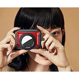 Airpod Pro Case with Airtag Holder,Armor Airtag Airpods Pro Case Cover with Keychain & Air Tag Screen Protector,Combo Set 2 in 1 (Black+Green)