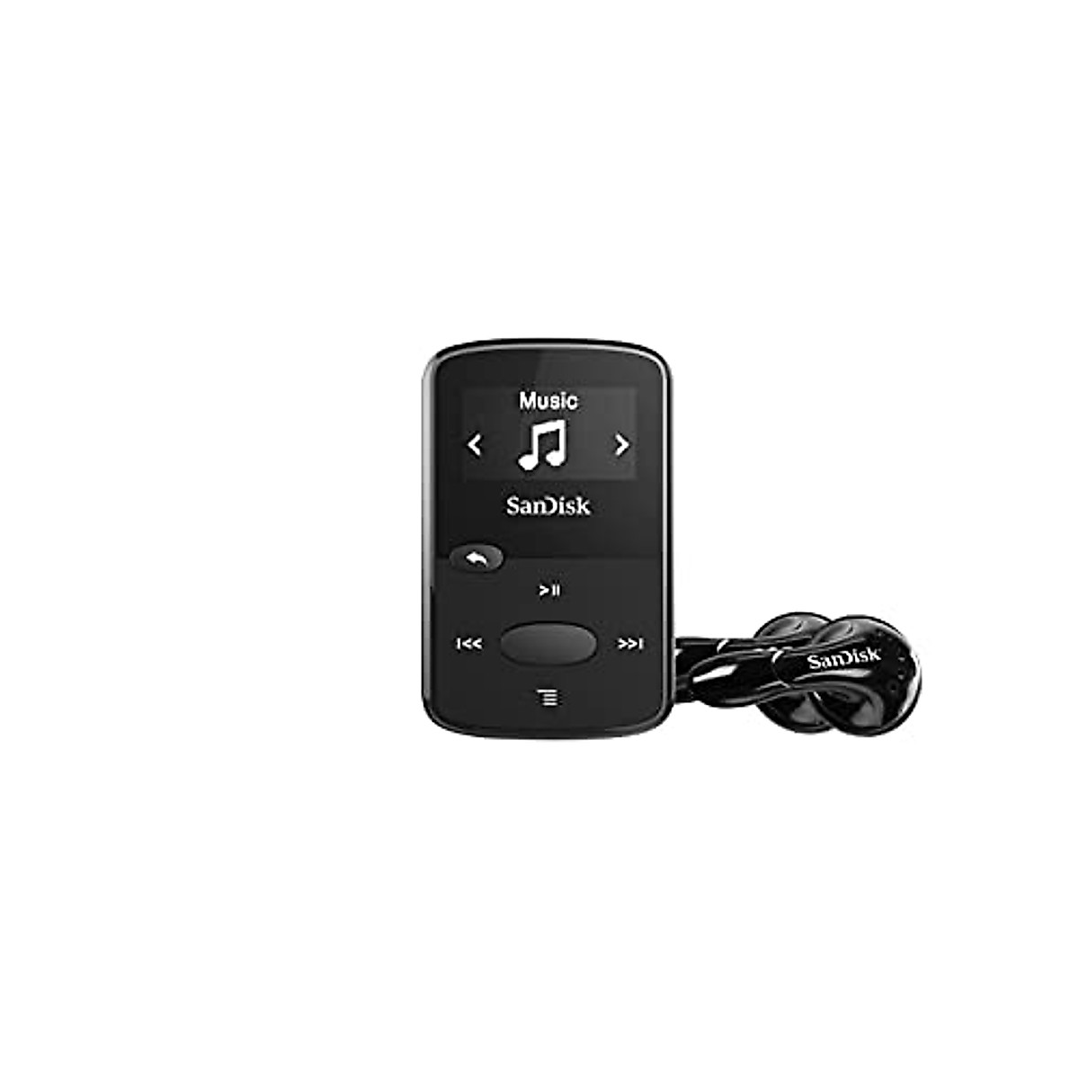 SanDisk 8GB Clip Jam MP3 Player, Black - microSD card slot and FM Radio - SDMX26-008G-G46K