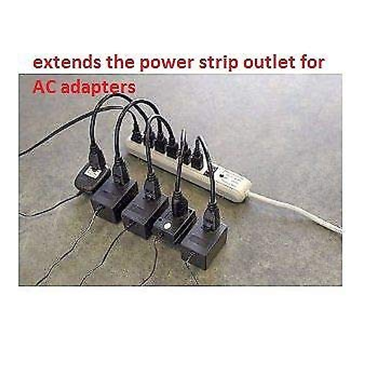 5-Pack 1ft Premium GOLD Series AC Power Strip Outlet Extender / Saver - GOLD PLATED connectors - make more space on the power strip or wall outlets