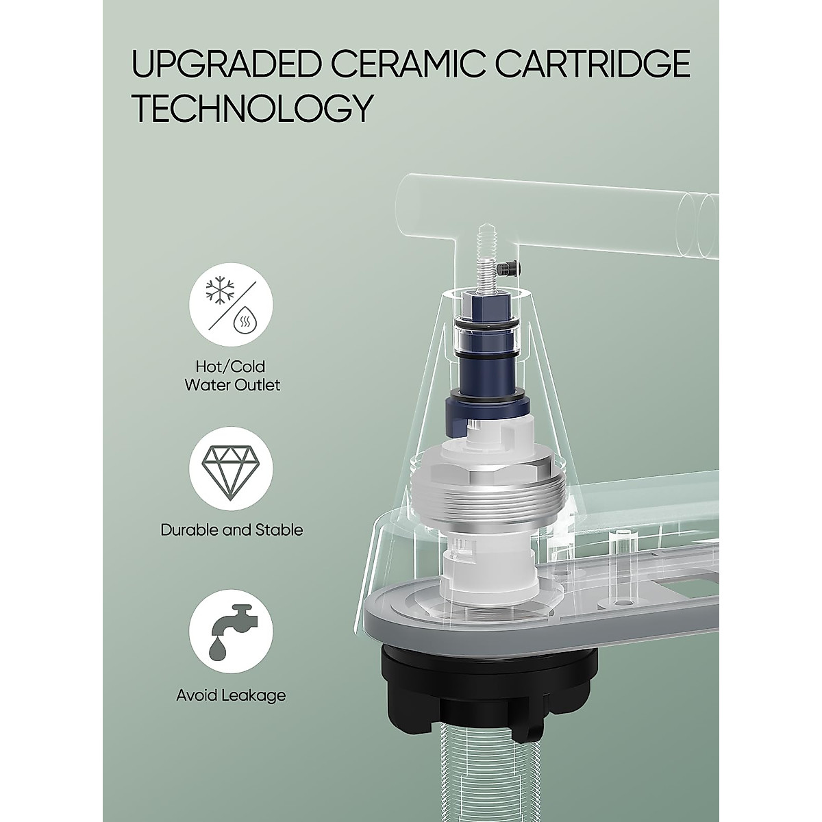 Cobbe Black Bathroom Faucets 3 Hole, 4 Inch Bathroom Sink Faucet with Pop Up Drain and 2 Supply Hoses, 2 Handle Centerset Bathroom Faucet for Sink Vanity, Matte Black