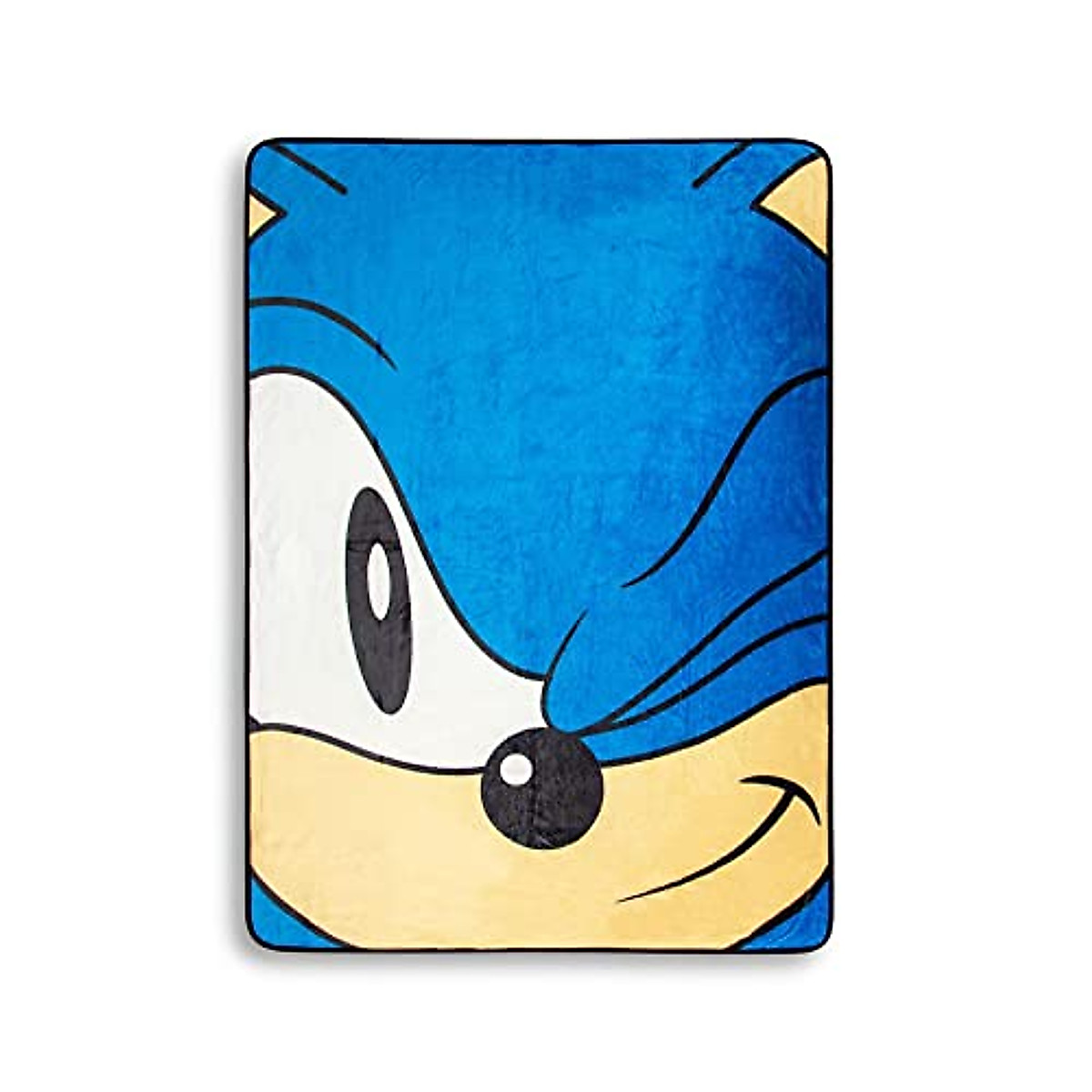 Sonic the Hedgehog Face Plush Throw Blanket | Fleece Blanket Cover, Cozy Sherpa Wrap For Sofa And Bed, Home Decor Room Essentials | SEGA Video Game Gifts And Collectibles | 45 x 60 Inches