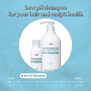 LA'DOR Damage Protector Acid Shampoo (2x 5.07 fl.oz.) - 4.5 pH Acidic Formulation for Hair and Scalp pH Balance, Helps Neutralize Alkaline pH from Dyes and Bleaching LADOR