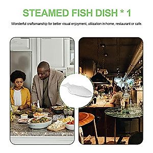 UPKOCH Vintage Tray Porcelain Serving Tray White Ceramic Fish serving platter ceramic fish platter ceramic food platter Plate Unique Design Fish Plate Platter Cake Platters