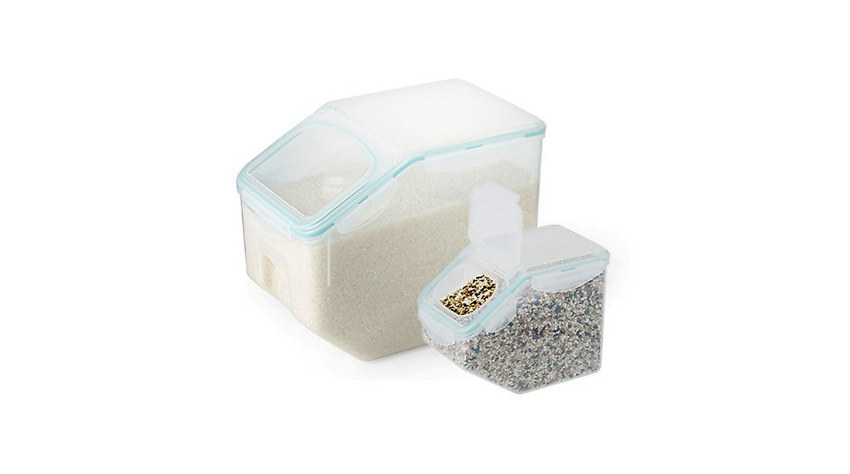 Lock & Lock Grain Rice Storage Bin with Leak-Proof Locking Lids