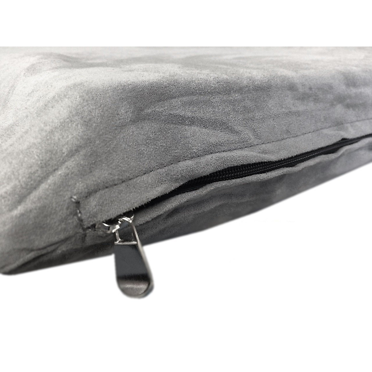 Dogbed4less Do It Yourself DIY Pet Bed Pillow Duvet Suede Cover + Waterproof Internal case for Dog/Cat at Large 48"X29" Gray Color - Covers only
