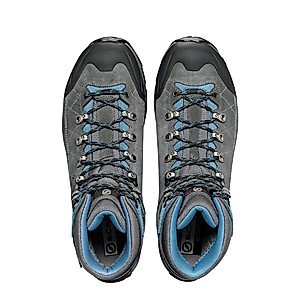 SCARPA Men's Kailash Trek GTX Waterproof Gore-Tex Lightweight Boots for Backpacking and Hiking - Shark Grey/Lake Blue - 7.5-8