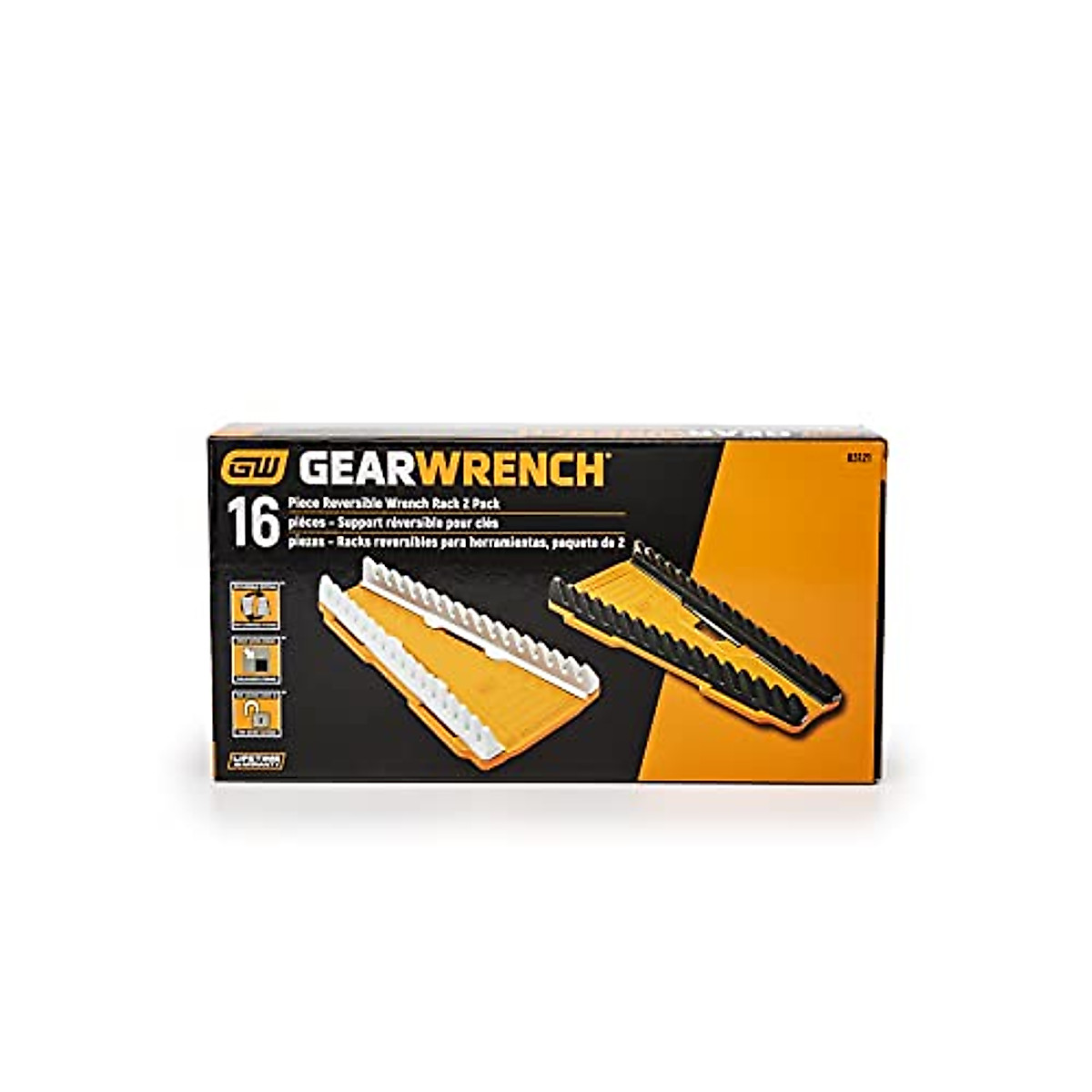 GEARWRENCH 2 Pc. Reversible Wrench Rack, 16 Slot - 83121