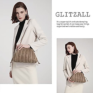 GLITZALL Clutch Purse and Dumpling Bag for Women,Designer Cloud Handbag and Ruched Bag with Detachable Shoulder Strap