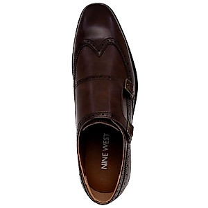 Nine West Men's Double Monk Strap Dress Shoes Oxford Shoes for Formal and Office Business Casual Durable & Comfortable-Markis-Brown-12