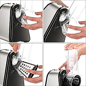 Szikawo Professional Salad Maker Electric Slicer/Shredder with One-Touch Control and 4 Free Attachments for fruits, vegetables, and potato