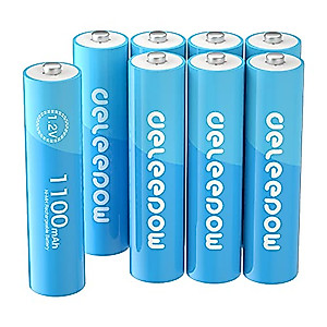 Deleepow AAA Rechargeable Batteries 1100mAh AAA Nimh Rechargeable Batteries 1.2V 1200 Cycles 8-Pack(Only Battery)