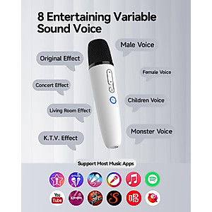 Handheld Microphone for iPhone, Rechargeable Bluetooth Microphone Wireless with 3.5mm Aux Jack Receiver, Car Karaoke Duet Mic with Portable Case for Adults Outdoor Party, Car Travel (2 Mics+1 Case)