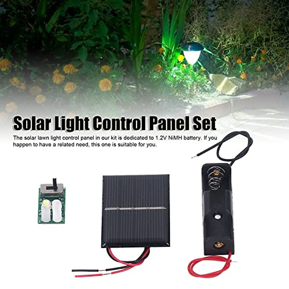 Solar Light Control Panel Kit 1.2V Solar Light Control Board Charging Protection PCB Solar Lawn Lamp Control Board Set with Instruction Manual