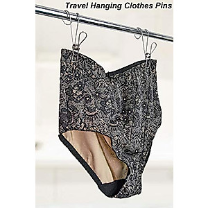 HOME-X Travel Hanging Clothes Pins, Clothes Clips Hooks, Portable Hangers for Clothes, Boot Hooks, Heavy Duty Metal Clips, 5 Pack, 4" L x 2 ½” W x 1" H