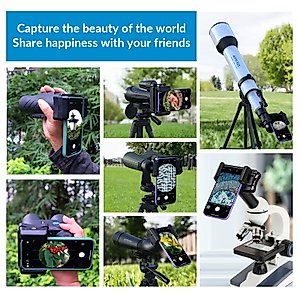APEXEL Telescope Phone Adapter, Binocular Photo Adapter for Android & iPhone, Phone Holder Mount for Telescope, Monocular, Binocular, Microscope, Spotting Scope. (Including Bluetooth Shutter Remote)