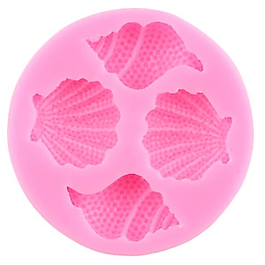 LKDQUTHM Marine Theme Fondant Silicone Molds Seashell Conch Starfish Dolphin Octopus Turtle Chocolate Candy Mold For Cupcake Topper Cake Decorating Gum Paste Polymer Clay Set Of 4