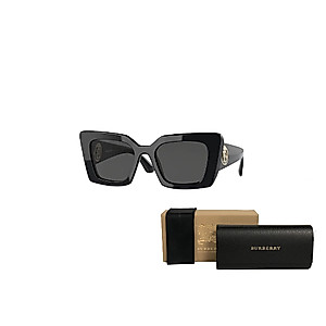 BURBERRY Daisy BE4344 300187 51MM Black/Dark Grey Square Sunglasses For Women + BUNDLE With Designer iWear Eyewear Kit