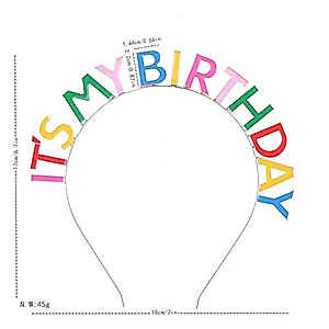 JIAHANG Letters Birthday Tiara Headband&Sash for Girls Women, It's my Birthday Crown Headband and Sash Set, Birthday Girl Headband Gifts, Sweet Happy Birthday Accessories