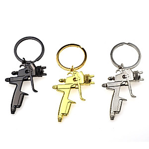 beyondcity 2 PCS SPRAY PAINT Gun Black Metal KEY CHAIN Ring Keychain NEW