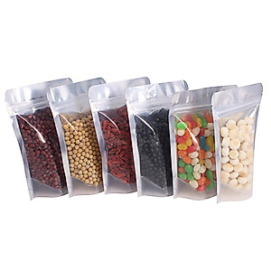 Belinlen 100 PACK 4 x 6 Inch Zipper Mylar Bags Stand Up Mylar Zip Lock Bags Clear Silver Bags Reusable Food Storage Aluminum Foil Pouch Bags for Multipurpose with Gusset Bottom(5.5mil Thickness)