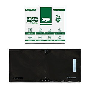 Stash Proof Vacuum Seal Bags 11" x 24" (50 Count) 5.5 Mil (Black and Black) - BPA Free Commerical Grade Food Saver for Storage, Sous Vide, and Meal Prep Sealer Bag
