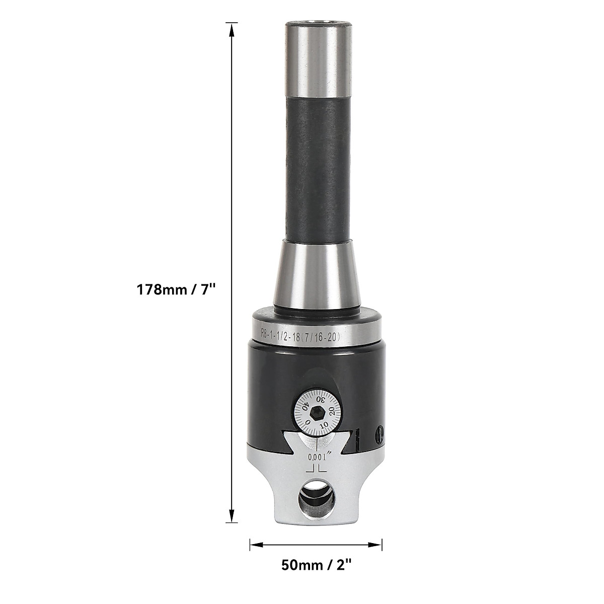 HFS(R) R8 Shank Boring Set 2" Boring Head 1/2" Carbide Boring Bar Set 9pcs for Milling