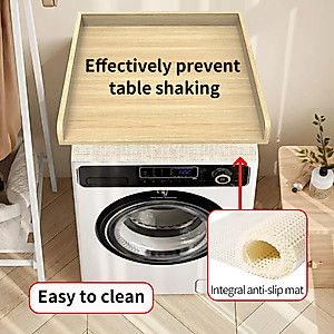 SADIELIFE Washer Dryer Countertop Only,Edge Rails-27.5" Depth*27.5" Width Laundry Room Organization,High-Adhesion Non-Slip Protective Layer,with Edge Rails (Light Wood)