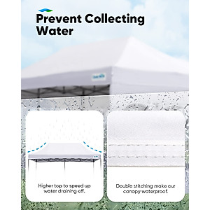 Quictent 10x20 EZ Pop Up Canopy with Sidewall,Heavy Duty Canopy Tent Party Tent for Wedding Outdoor Event,6 Sandbag Included (White)
