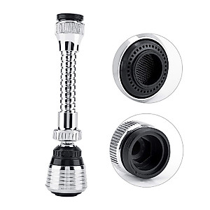 360 Degree Swivel Sink Faucet Aerator, for Home Kitchen Bathroom Sink Tap Head (with Movable Hose Adapter Attachments),High Pressure Bathtub Nozzle Rotate Replacement