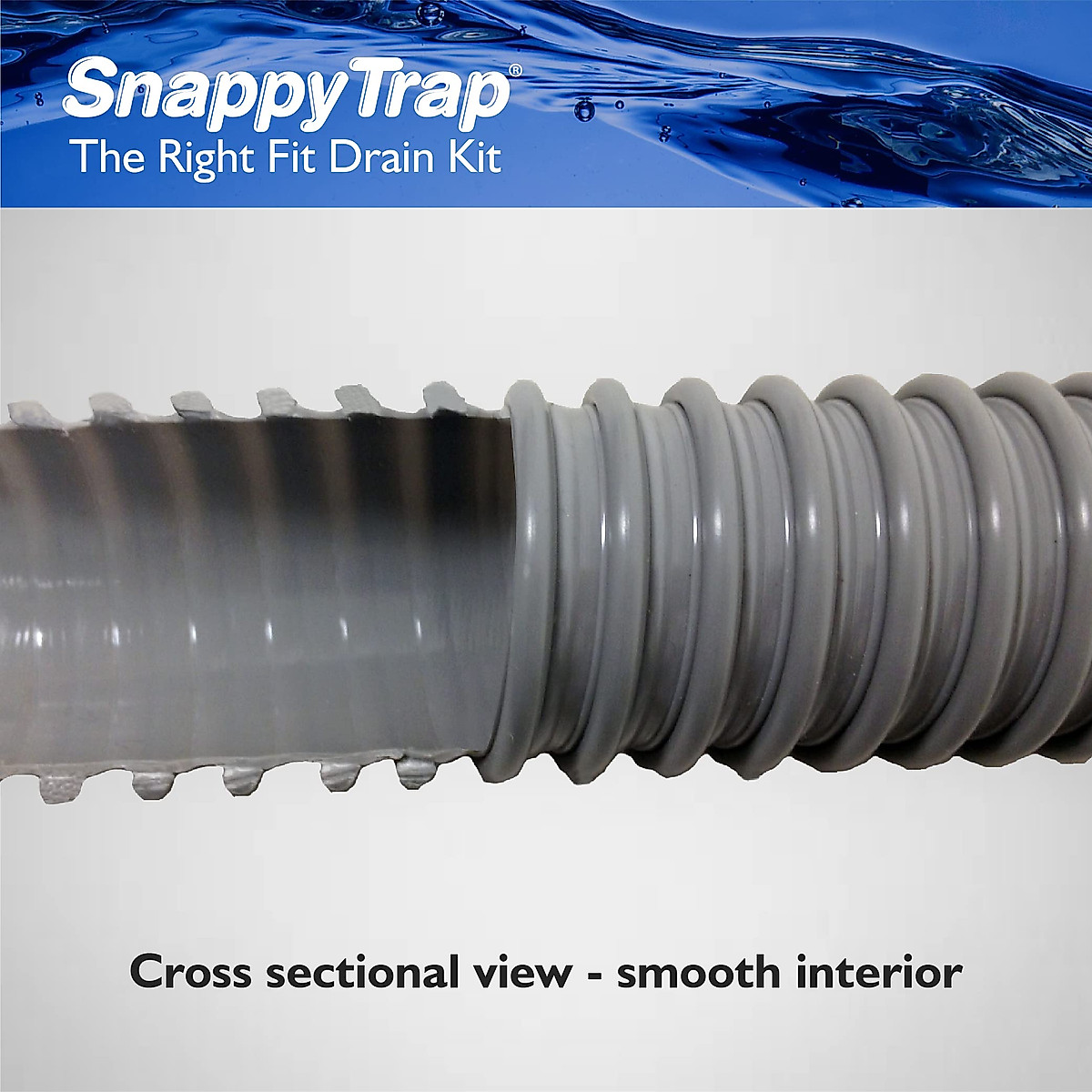 Snappy Trap Special Kit for Double Kitchen Sinks with Limited Vertical Distance between Sink Strainers and Wall Drainpipe