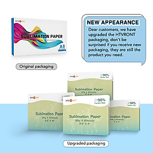 HTVRONT Sublimation Paper 8.5 x 11 Inch - 120 Sheets Easy to Transfer Sublimation Paper for T-shirts, Tumblers, Mugs (A4)