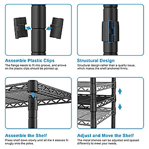 Ulif E6 Clothes Rack with Drawers, 5 Tiers Metal Garment Rack with Shelves for Hanging Clothing, Closet Storage Organizer for Bedroom and Cloakroom, 58.6" W x 14.5" D x 71.6" H, Max Load 670lbs